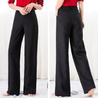 China Anti-Static Casual Straight Pants Women Fashion Hemp Loose Pants for sale