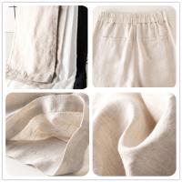 China Anti-Static Casual Straight Pants Women Fashion Hemp Loose Pants for sale