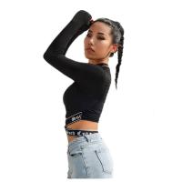 China Wholesale Anti Shrink Women Longsleeve Crop Top Shirt With Strap Custom for sale