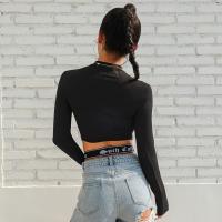 China Wholesale Anti Shrink Women Longsleeve Crop Top Shirt With Strap Custom for sale