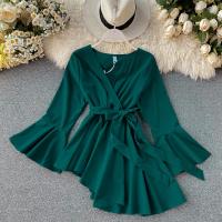 China Late Summer Style Fancy Elegant Women Korean Anti-Shrink Chiffon Tops Blouses for sale