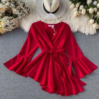 China Late Summer Style Fancy Elegant Women Korean Anti-Shrink Chiffon Tops Blouses for sale
