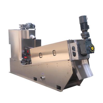 China Multi-disc Screw Press Sludge Dewatering Machine 200-300mm Spiral Shaft Solid Liquid Separator for sale