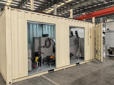 China Fully-Automatic Sewage Treatment Plant Multi Plate Sludge Screw Press Mobile Sludge Dewatering System with Container for sale