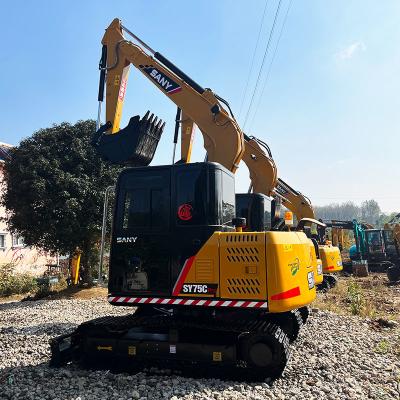 China 7 Ton Micro Used Sany Excavator Sy75 Digger Hyraulic Crawler Construction Machine for sale