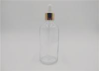 China Boston Round 30ml Clear Glass Dropper Bottles 1oz Empty Cosmetic Bottles for Skin Care for sale