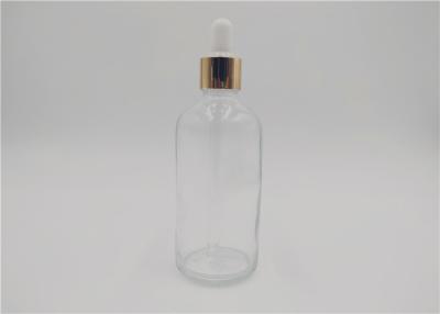 China Boston Round 30ml Clear Glass Dropper Bottles 1oz Empty Cosmetic Bottles for Skin Care for sale