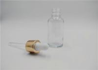 China Boston Round 30ml Clear Glass Dropper Bottles 1oz Empty Cosmetic Bottles for Skin Care for sale