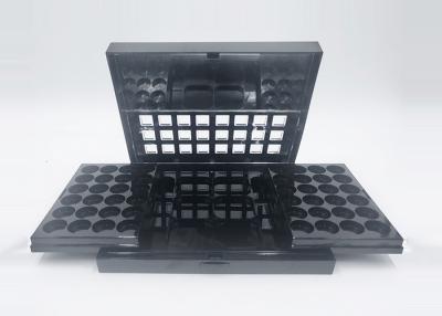 China Multi Grid Black Color Custom Empty Eyeshadow Palette 3 Layers Designed for sale