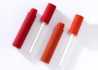China Red Matte 5ml Empty Lip Gloss Container Cylinder Shape ABS Cosmetic Tube for sale