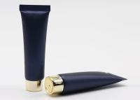 China Biodegradable Cosmetic Tube 100ml Black Surface with Golden Screw Cap PE Material for sale