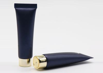 China Biodegradable Cosmetic Tube 100ml Black Surface with Golden Screw Cap PE Material for sale