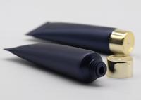 China Biodegradable Cosmetic Tube 100ml Black Surface with Golden Screw Cap PE Material for sale
