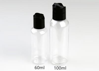 China 60ml / 100ml Clear PET Bottle , Cosmetic Plastic Bottles With Press Cap for sale