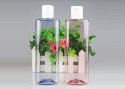 China 14oz 400ml Transparent PET Plastic Cosmetic Bottle with 24mm Press Cap for sale