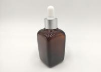 China Square Glass Cosmetic Bottle 50ml 100ml 200ml OEM ODM Dropper for Toner Skin Care Packaging for sale