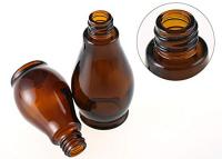 China 30ml Amber Glass Cosmetic Bottle with Sprayer Pump Hot Stamping Customizable for sale