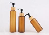 China 100ml - 200ml PET Plastic Bottle , Cosmetic Plastic Bottles With Bamboo Pump for sale