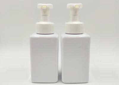 China 250ml Foam Pump PET Cosmetic Bottle Square Shape 32 / 28mm Sealing Type for sale