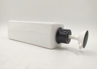 China 500ml 1000ml PET Square Shampoo Bottle White Empty Cosmetic Bottle with Pump for sale