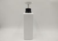 China 500ml 1000ml PET Square Shampoo Bottle White Empty Cosmetic Bottle with Pump for sale