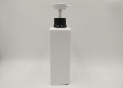 China 500ml 1000ml PET Square Shampoo Bottle White Empty Cosmetic Bottle with Pump for sale