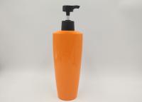 China Oval Orange PET Plastic Cosmetic Bottles Empty Lotion Soap Bottle Gloss Surface for sale
