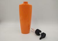 China Oval Orange PET Plastic Cosmetic Bottles Empty Lotion Soap Bottle Gloss Surface for sale