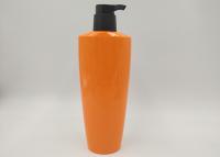 China Oval Orange PET Plastic Cosmetic Bottles Empty Lotion Soap Bottle Gloss Surface for sale