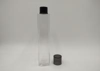 China 100ml Slim Square PET Cosmetic Bottle with Screw Double Cap for Toner Water for sale