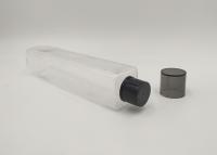 China 100ml Slim Square PET Cosmetic Bottle with Screw Double Cap for Toner Water for sale