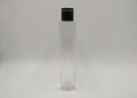 China 100ml Slim Square PET Cosmetic Bottle with Screw Double Cap for Toner Water for sale