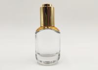 China 1oz 30ml Clear Glass Dropper Bottle with Gold Cap for Skin Care Packaging for sale
