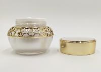China 50ml High End Lotion Jars With Lids , Empty Face Cream Containers Gold Color for sale