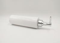 China 100ml 200ml PET Plastic White Lotion Bottle with Silver Pump for Personal Care for sale