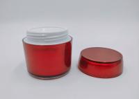 China 30g Acrylic Cream Jar Cosmetic Packaging Light Weight Red Screw Cap for sale