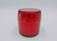 China 30g Acrylic Cream Jar Cosmetic Packaging Light Weight Red Screw Cap for sale