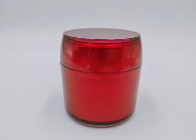 China 30g Acrylic Cream Jar Cosmetic Packaging Light Weight Red Screw Cap for sale