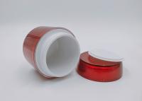 China 30g Acrylic Cream Jar Cosmetic Packaging Light Weight Red Screw Cap for sale