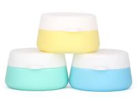 China Light Green PET Lotion Jars with Lids Empty Face Cream Containers 10g 20g 30g for sale