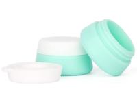 China Light Green PET Lotion Jars with Lids Empty Face Cream Containers 10g 20g 30g for sale