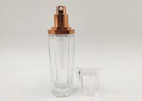 China 30ml 1oz Clear Glass Bottle Round / Square Multi Shapes With Lotion Pump for sale