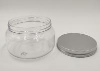 China 300g Clear PET Cosmetic Jar with Aluminium Screw Cap for Skincare Packaging for sale