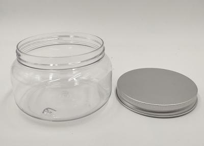 China 300g Clear PET Cosmetic Jar with Aluminium Screw Cap for Skincare Packaging for sale
