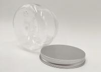 China 300g Clear PET Cosmetic Jar with Aluminium Screw Cap for Skincare Packaging for sale