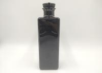 China Black 500ml Flat Square Shampoo Bottle Custom Cosmetic Plastic Packaging for sale