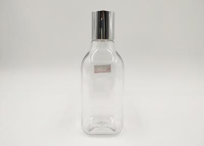 China Transparent PET Plastic Cosmetic Bottle 200ml with Silver Cap for Toner Oil Packaging for sale