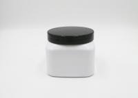 China 500g White Empty Plastic Cream Jar PET Square Screw Cap 89mm Cosmetic Packaging for sale