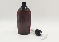 China Amber Color Flat Shape PET Cosmetic Bottle 500ml for Hand Sanitizer for sale