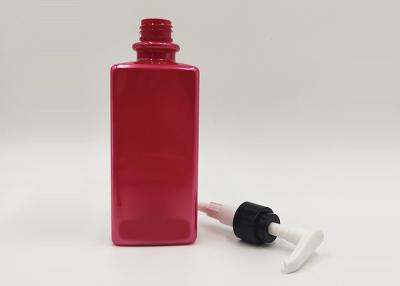 China Red 500ml Square Bottle PET Packaging For Shampoo Shower Gel Products for sale